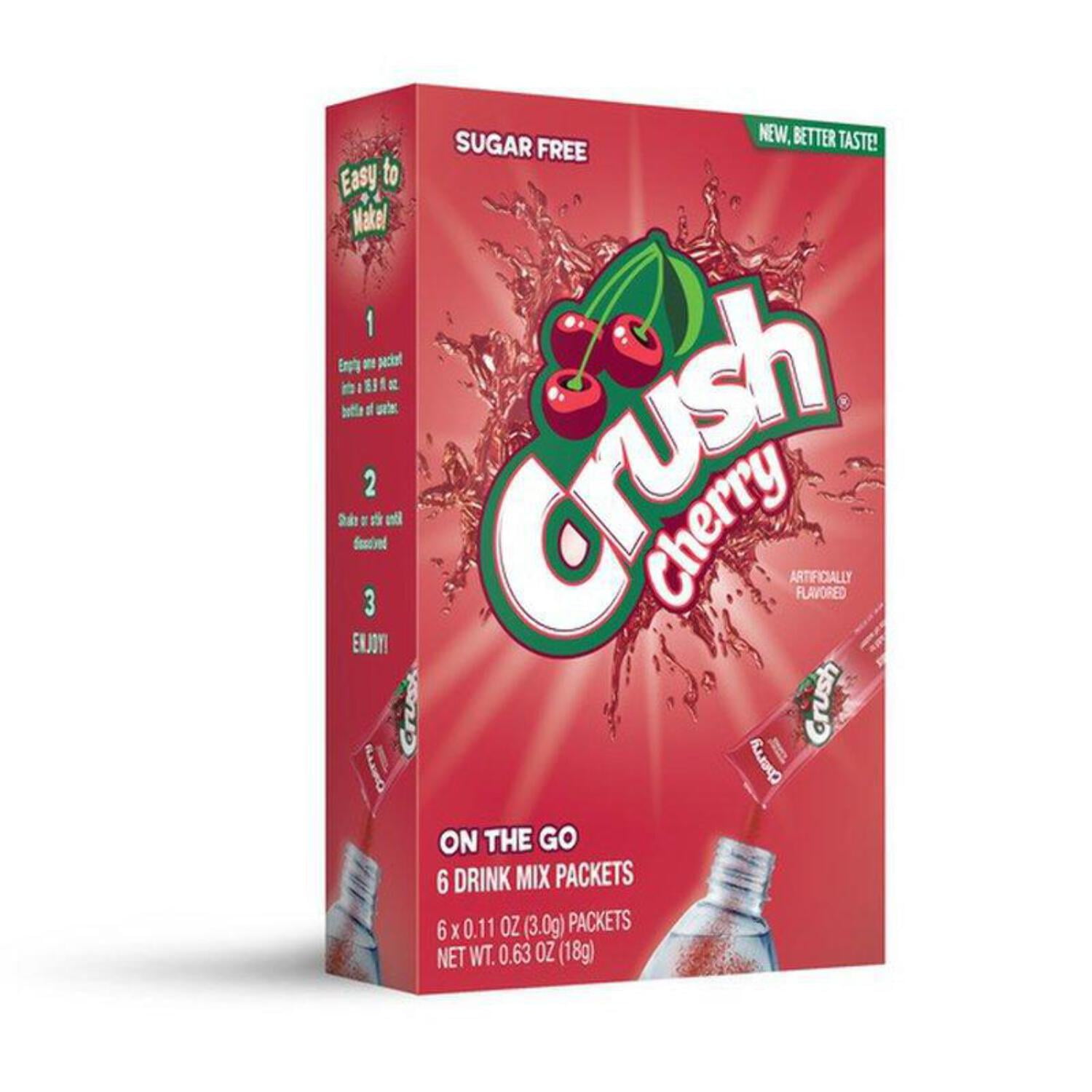 Crush Cherry Flavor Powder Drink Mix, Water Additive, Variety Packets ...