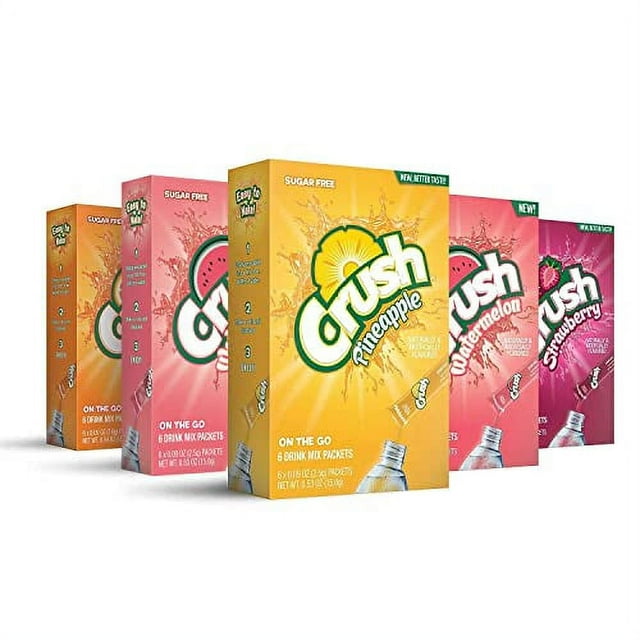Crush- Powder Drink Mix - Sugar Free & Delicious (Summer Variety, 30 ...