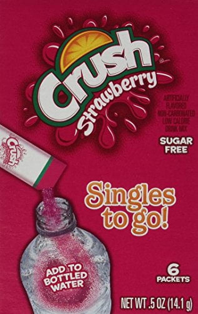 Crush Singles To Go Powder Packets, Water Drink Mix, Strawberry, Non ...