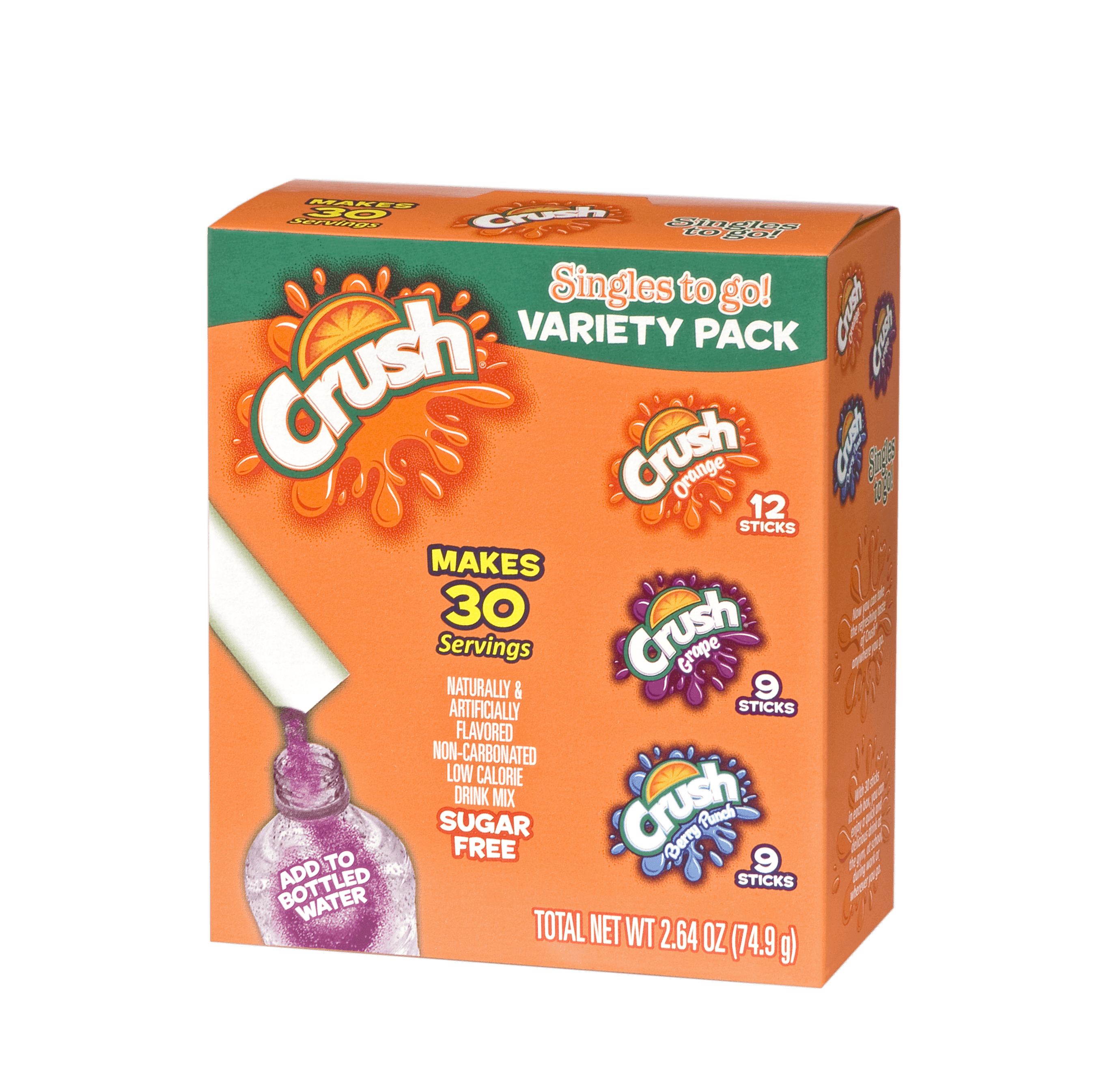 Crush Singles To Go! Variety Pack Drink Mix, 2.64 Oz., 30 Count ...