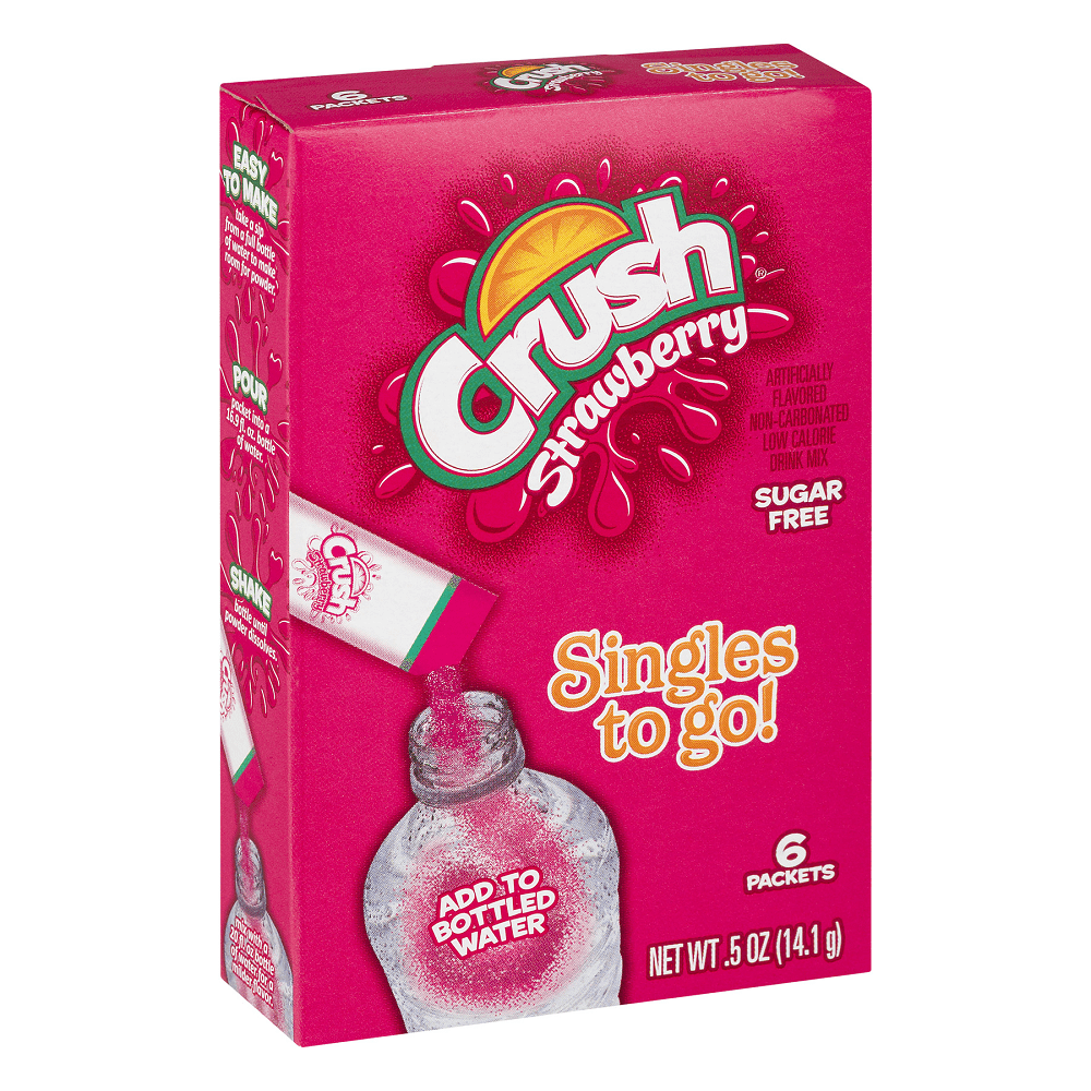 Crush Strawberry Soda Powder Mix 6 Packets, 0.63 oz [Pack of 12 ...