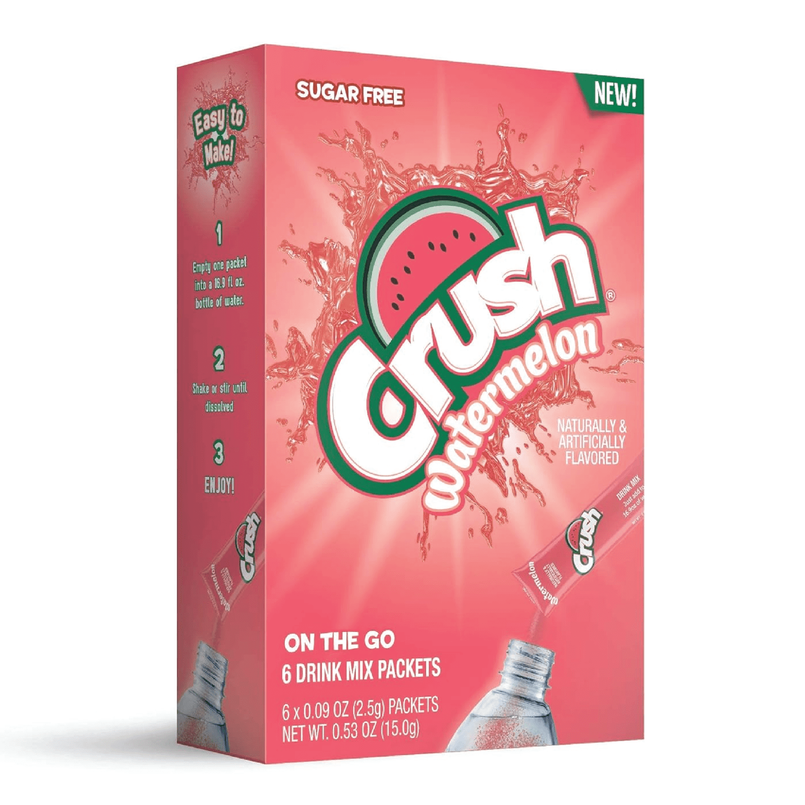 Crush Watermelon Flavor Drink Mix Singles To Go | 6 Sticks Per Pack ...