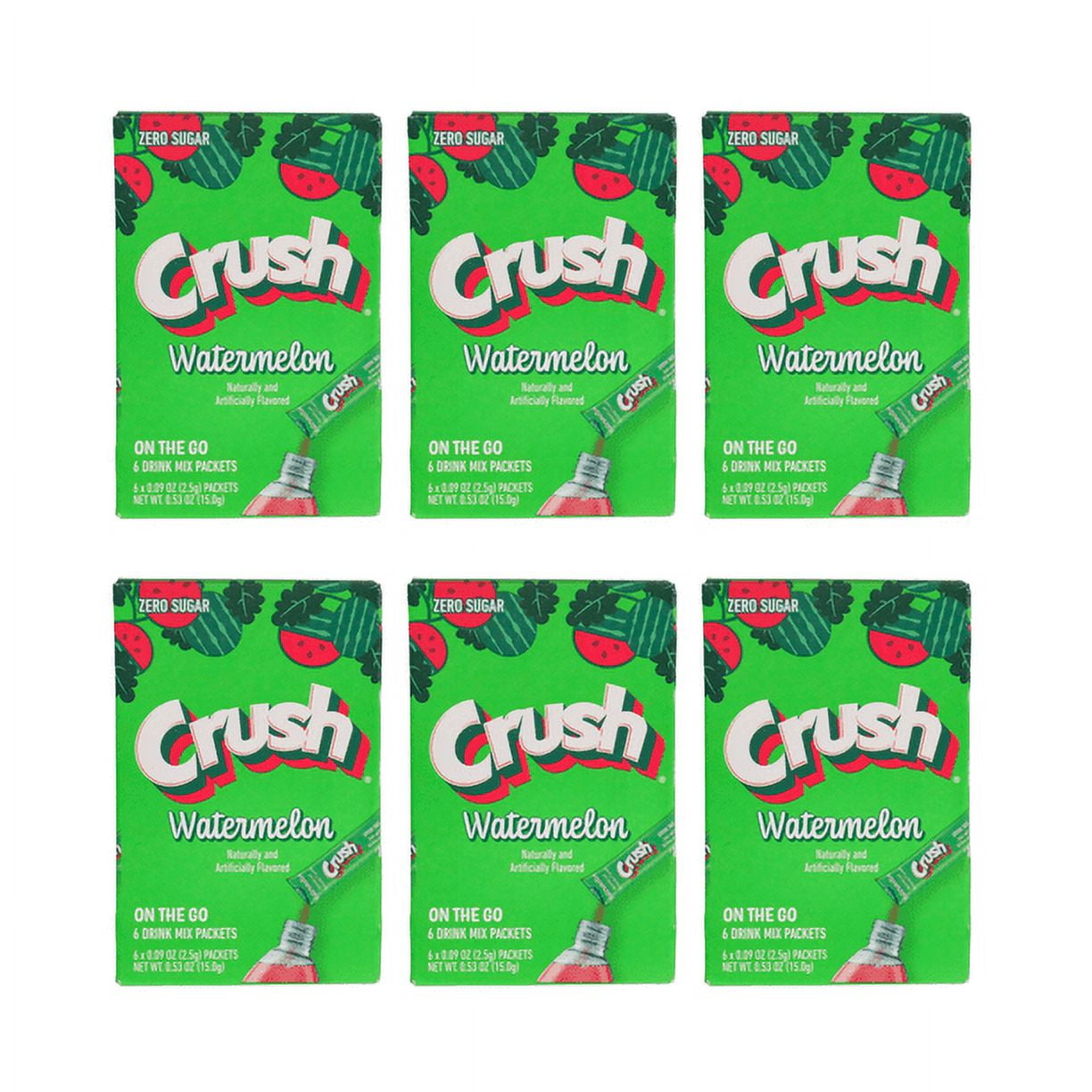 Orange Crush Watermelon Flavored Drink Mix, 6 Packets per Box, 36 Total ...