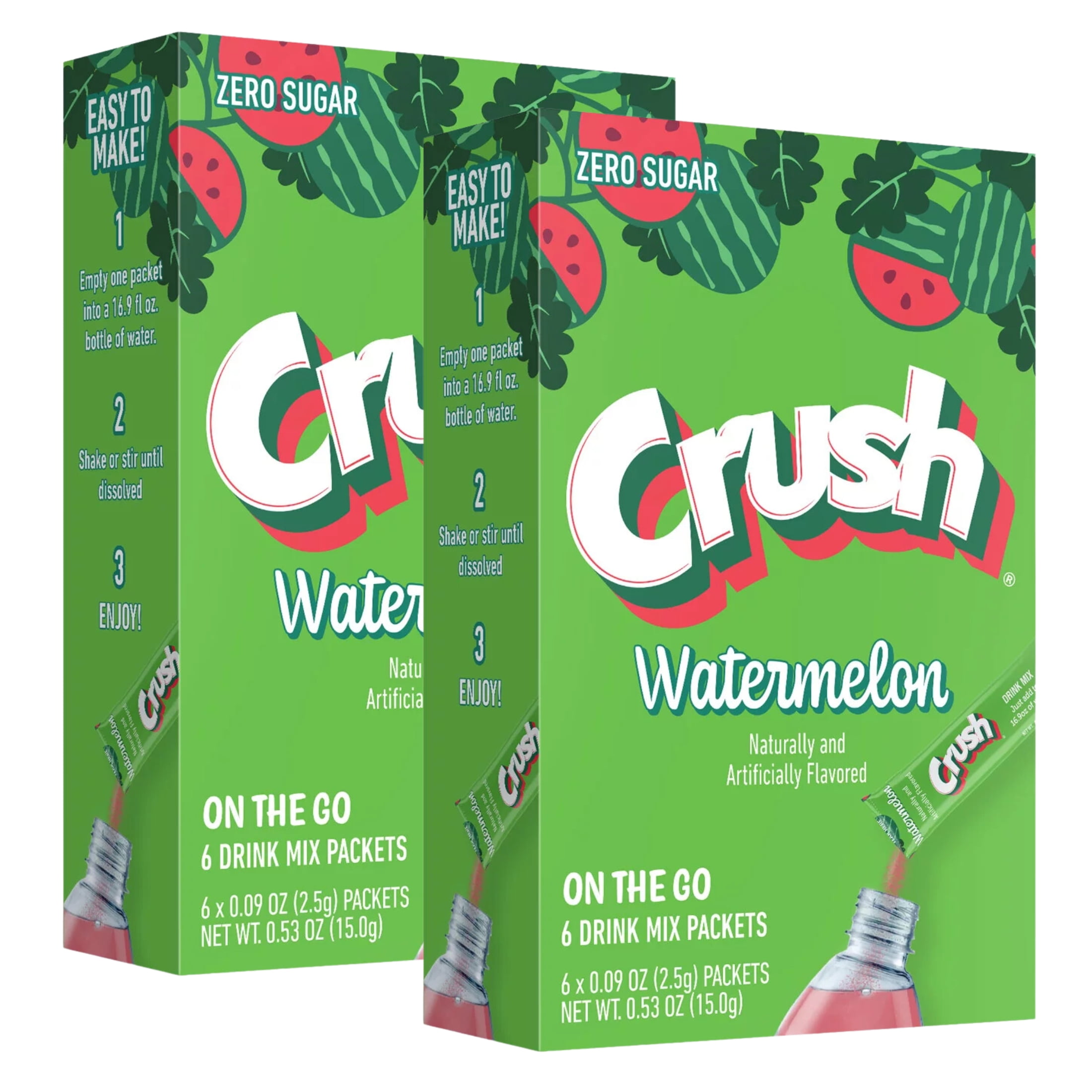 Crush Watermelon Sugar-Free Flavor Drink Mix, Low Calorie, Convenient ...