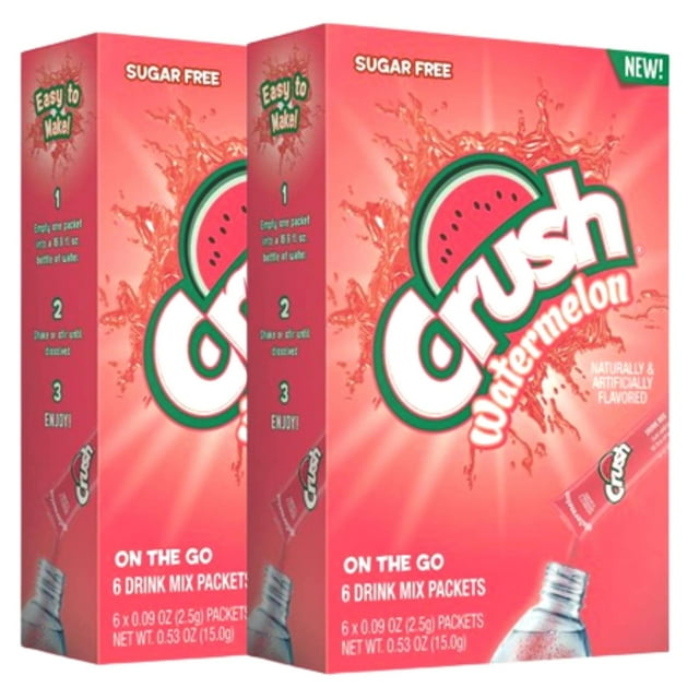 Crush Watermelon Singles To Go, Sugar-Free Drink Mix, 2 Boxes - 12 ...