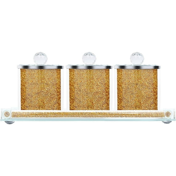 Crushed Diamond Sugar Flour Tea Coffee Storage Container Set with 3pcs ...