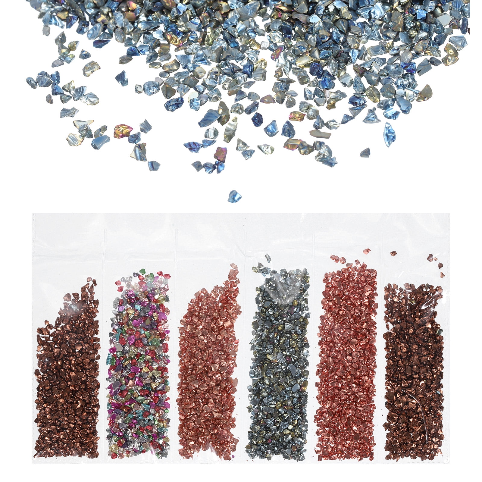 Crushed Glass Chips 1-3mm 6 Colors Irregular Chips for Jewelry Making ...
