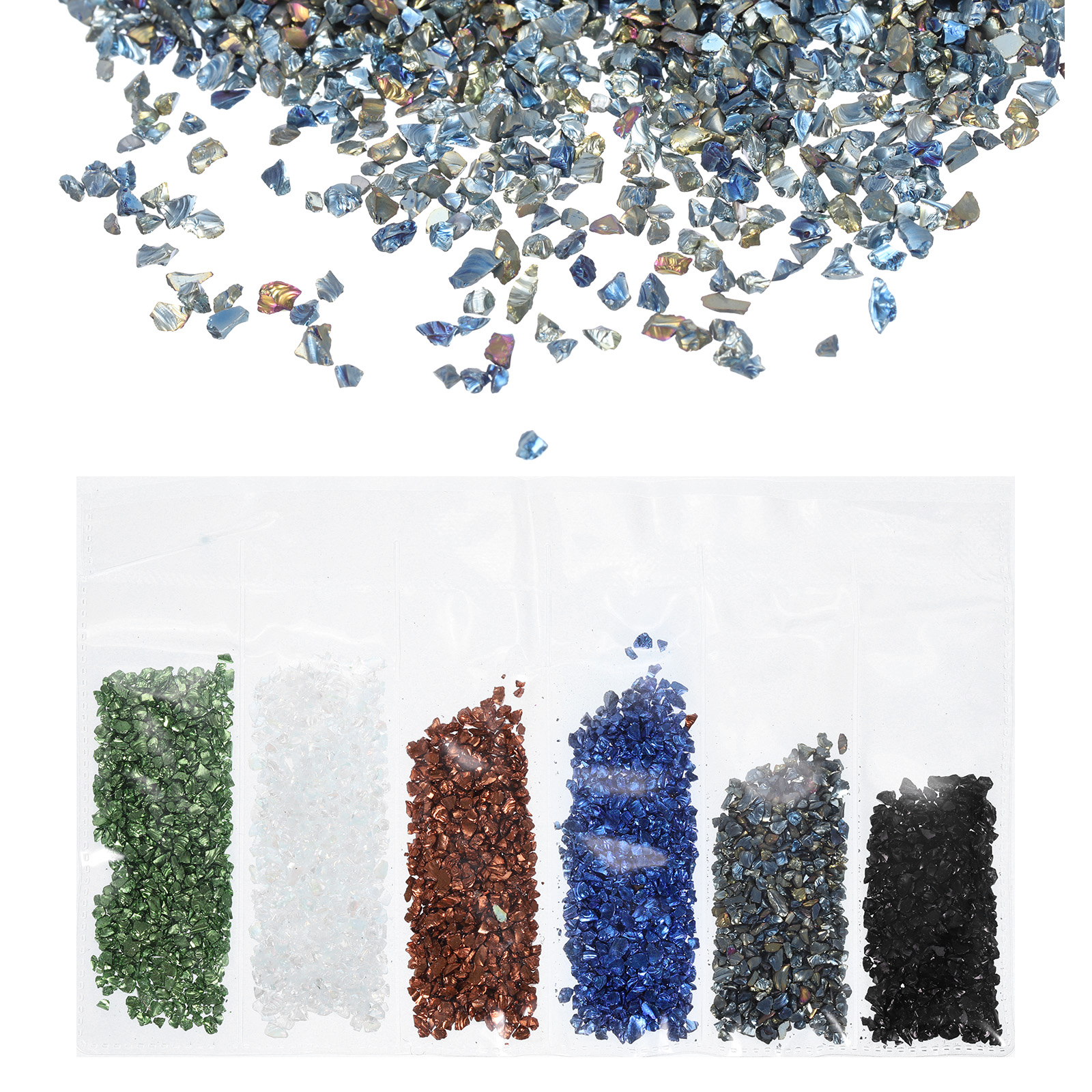 Crushed Glass Chips 1-3mm Irregular Glass Chips for DIY Projects ...