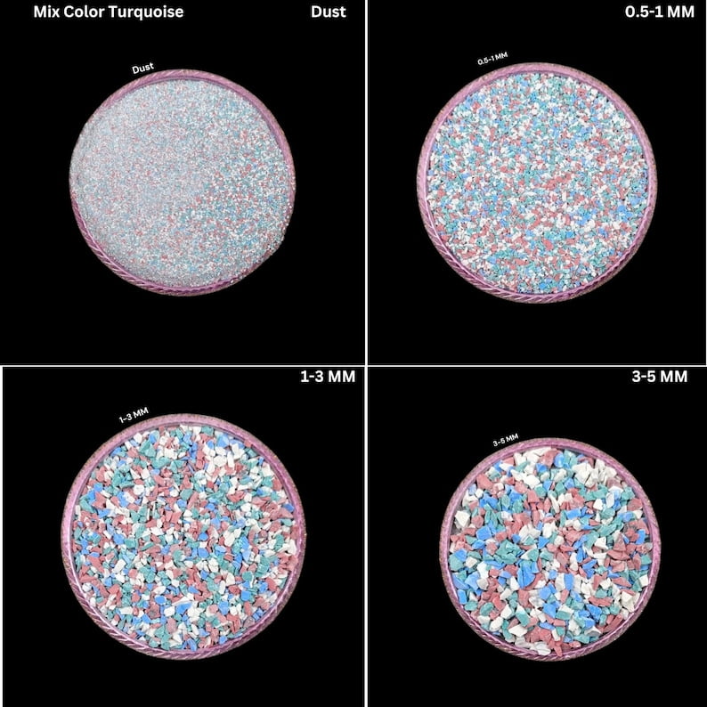 Crushed Mixed Turquoise Gemstone Powder – Coarse All-Size Blend in Blue ...