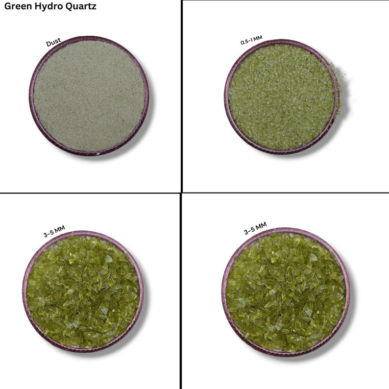 Crushed Peridot Hydro Quartz Coarse Gemstone Powder Hydro Quartz ...