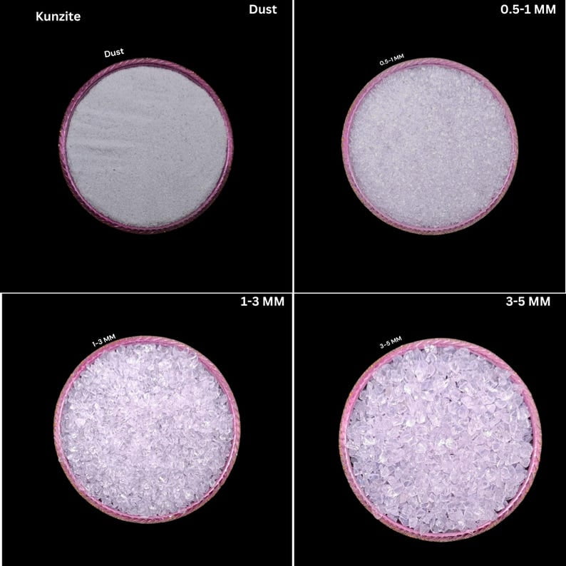 Crushed Pink Kunzite Coarse Gemstone Powder All Size Premium Crushed ...