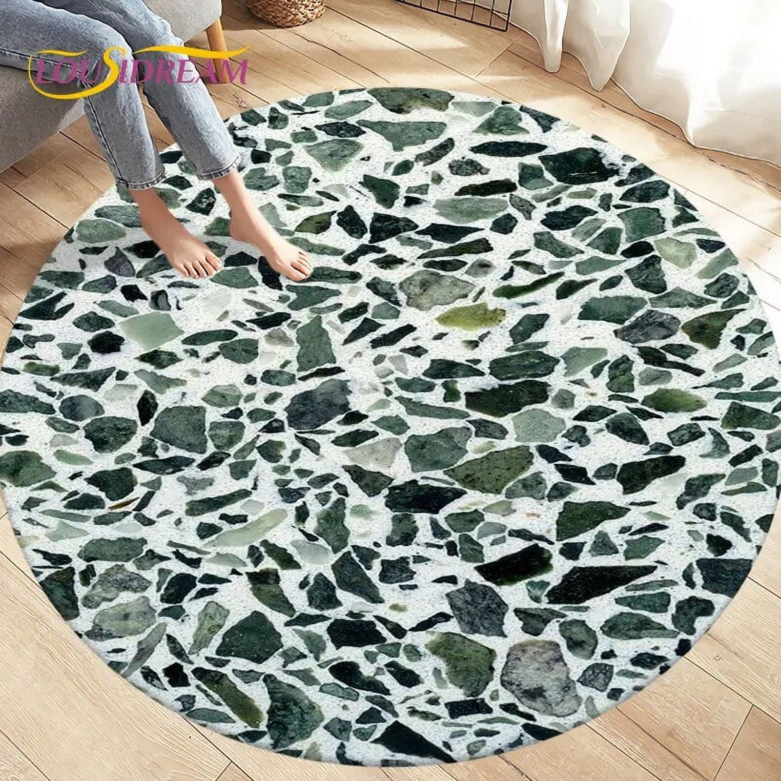 Crushed St Path Colour Gravel Round Area Rug Circle Carpet Rug for ...
