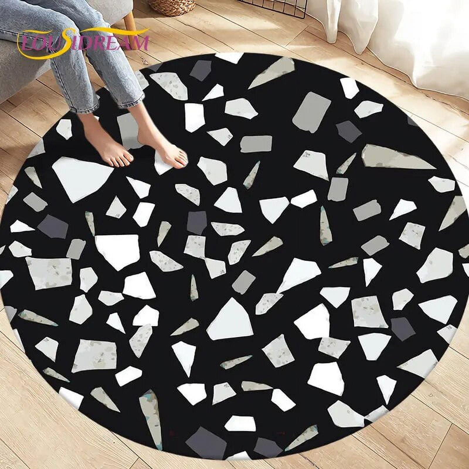 Crushed St Path Colour Gravel Round Area Rug Circle Carpet Rug for ...