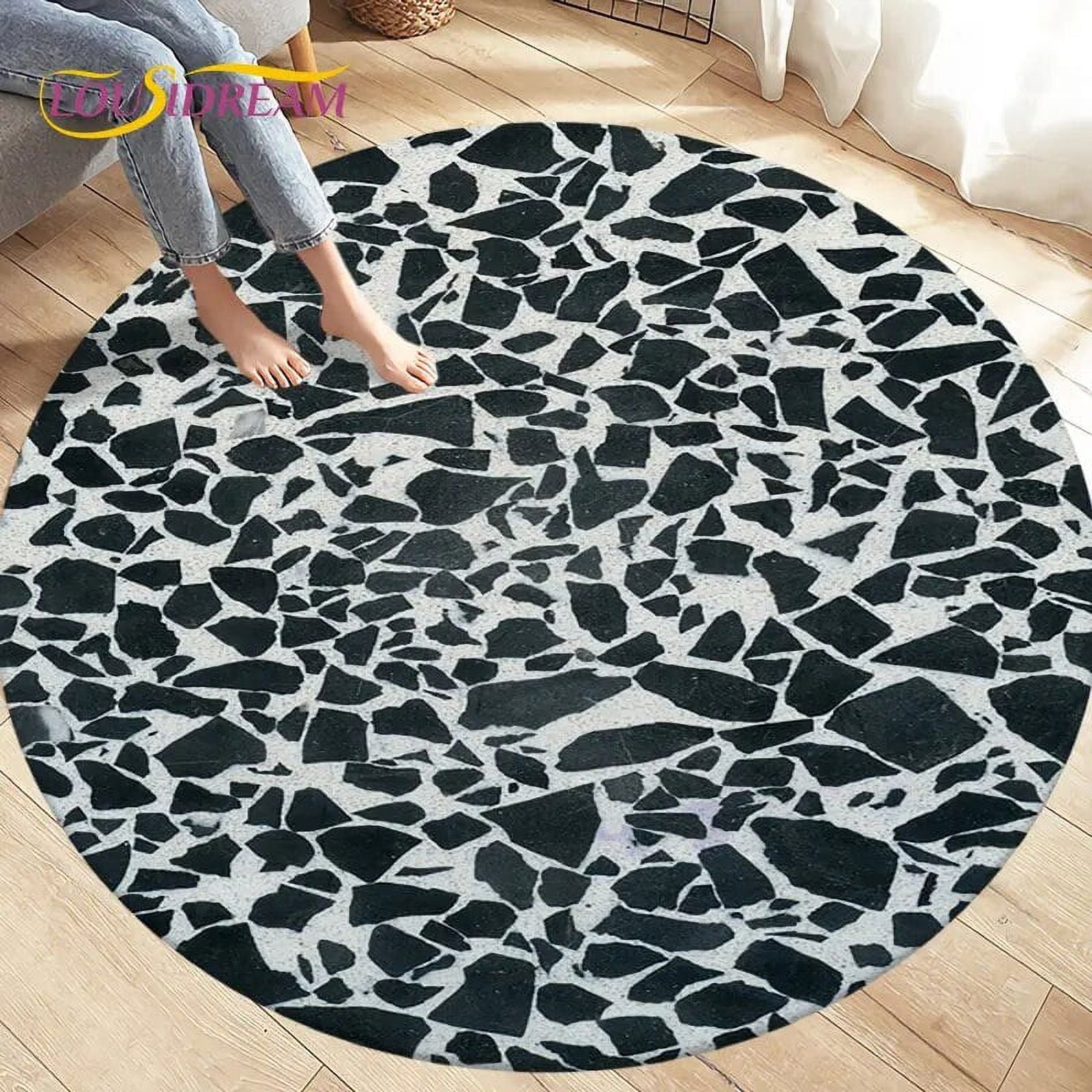 Crushed St Path Colour Gravel Round Area Rug Circle Carpet Rug for ...