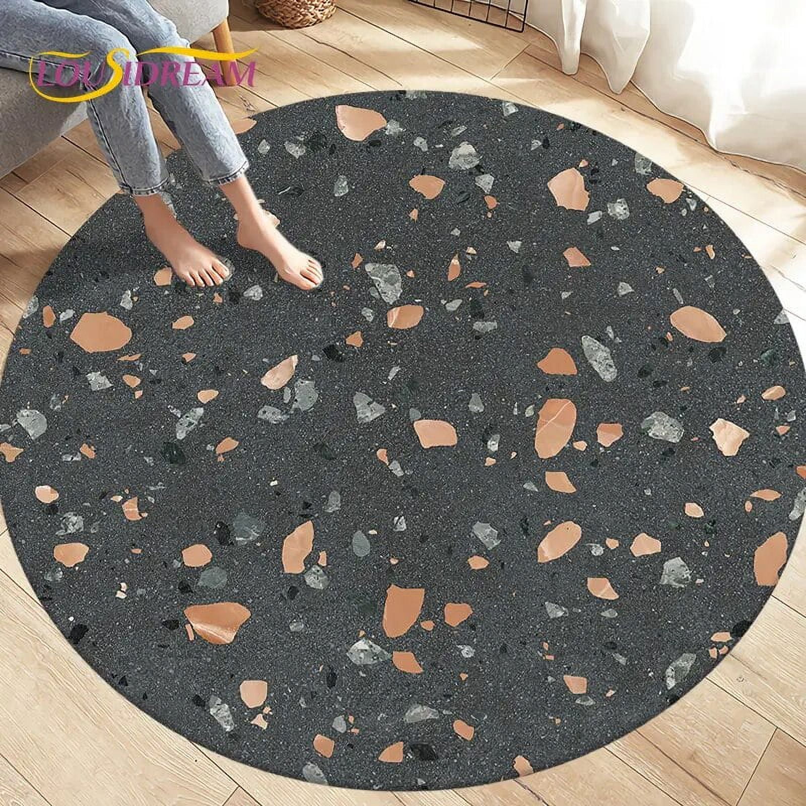 Crushed St Path Colour Gravel Round Area Rug Circle Carpet Rug for ...