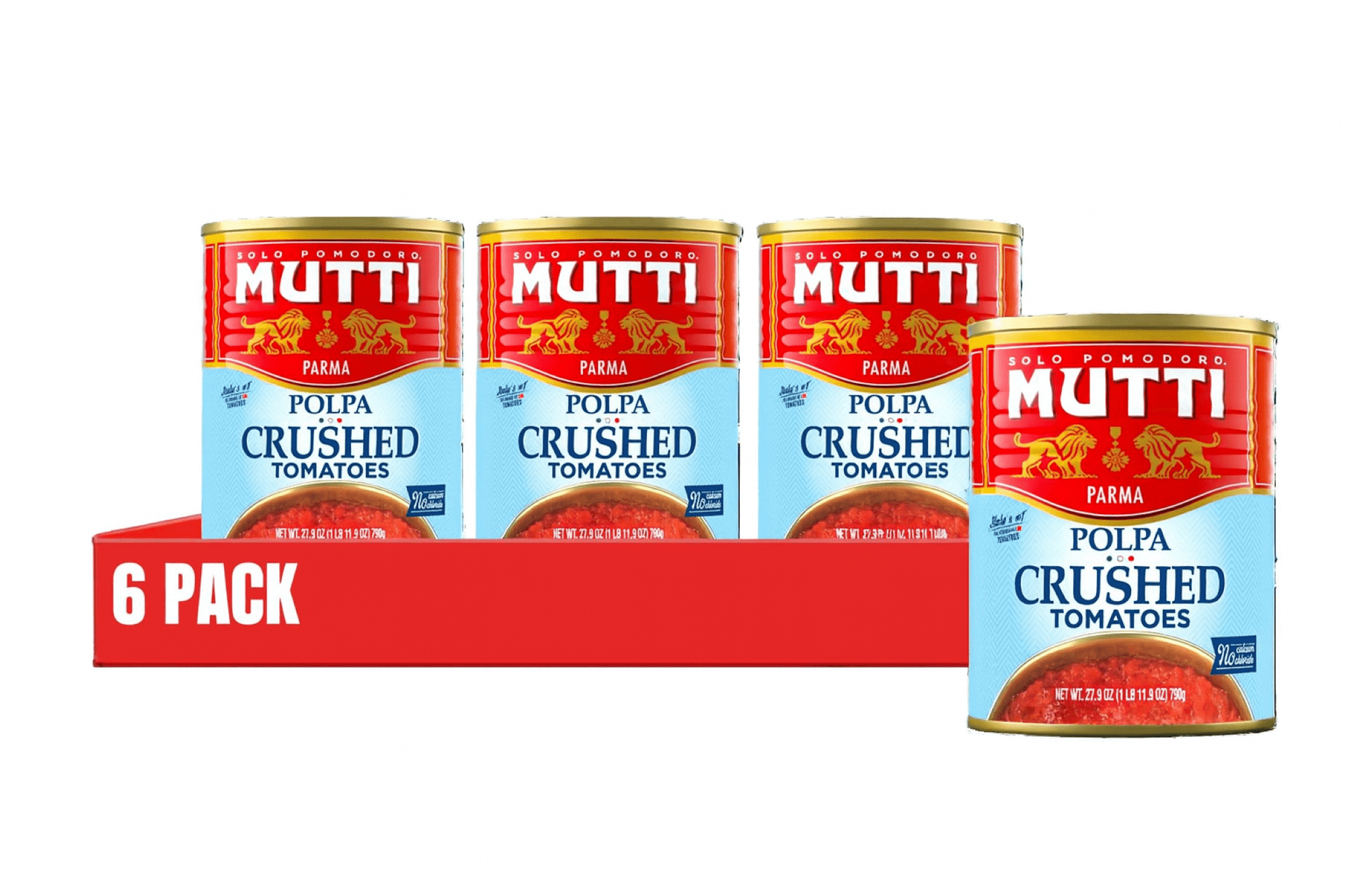 Mutti 100% Italian Crushed Tomatoes (Polpa), 27.9 oz Cans, 6 Pack ...