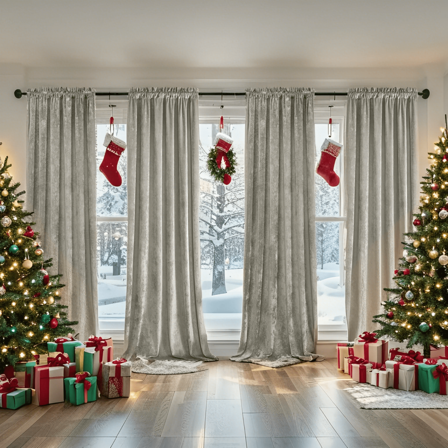 Crushed Velvet Curtains with Rod Pocket Luxurious Thermal Insulated Soundproof Drapes for ...