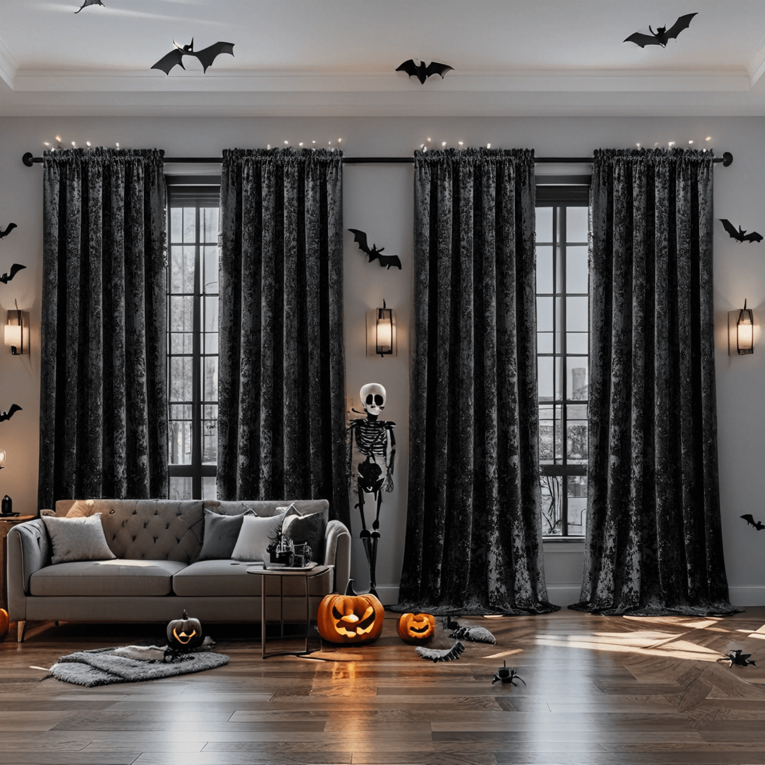 Crushed Velvet Curtains with Rod Pocket Luxurious Thermal Insulation ...