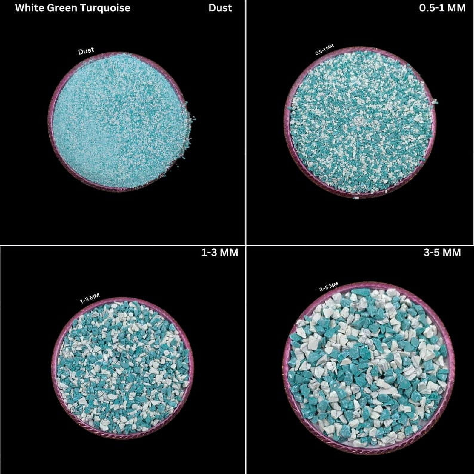 Crushed White and Green Turquoise Gemstone Powder – Coarse Mixed Sizes ...