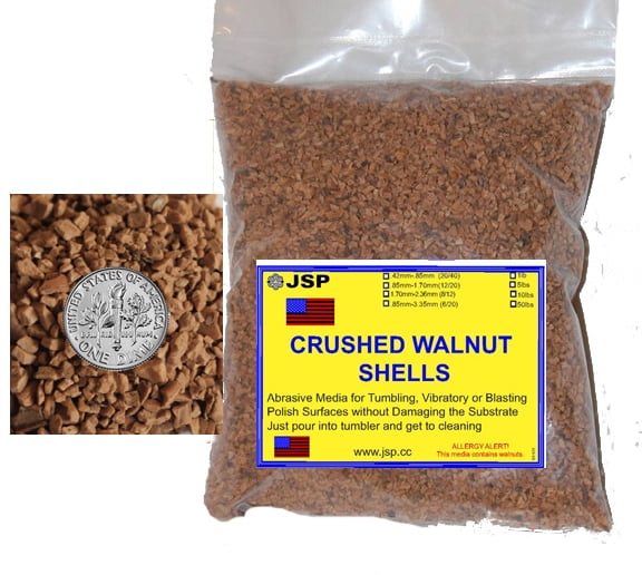 JSP Crushed Walnut Shell Tumbler Media, Cleaning Grease and Paint, 1.7 ...