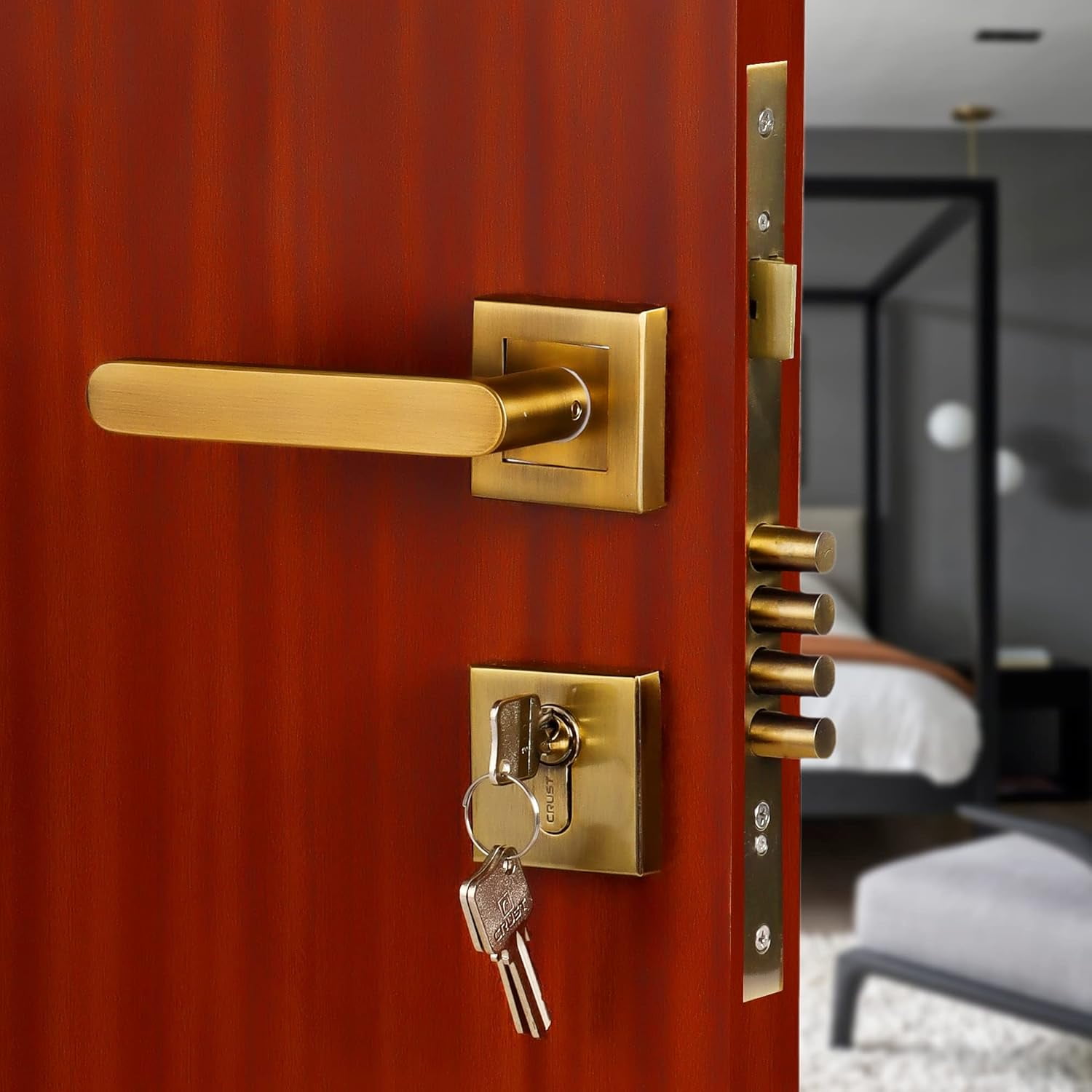 Crust LB304 Premium Rose Mortise Door Lock Handle SetMortise Lock with ...