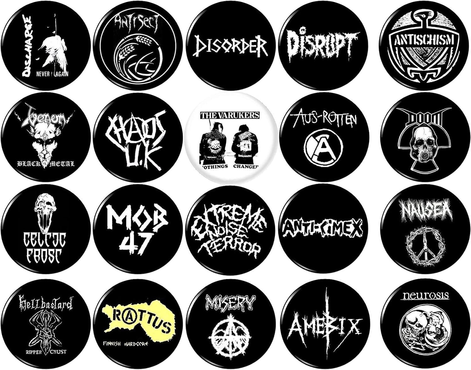 Crust Punk x 20 NEW 1" inch (25mm) button pin badge Discharge Amebix ...