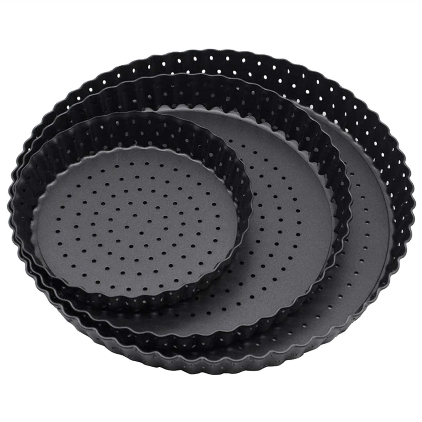 Crusty Bake Perforated Quiche Tin Nonstick Pie Tin With Holes 3-Pack ...