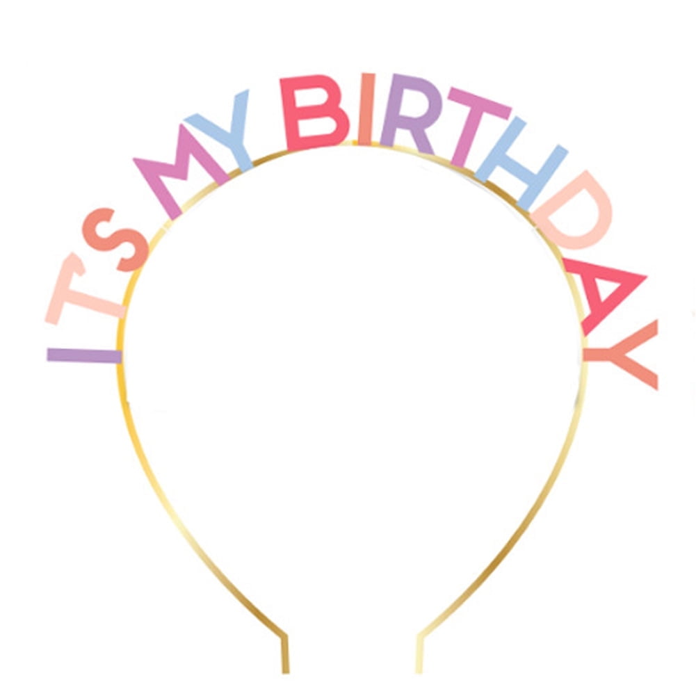 Crusward IT'S MY BIRTHDAY Headband,Glitter Rainbow Tassel Tiara ...
