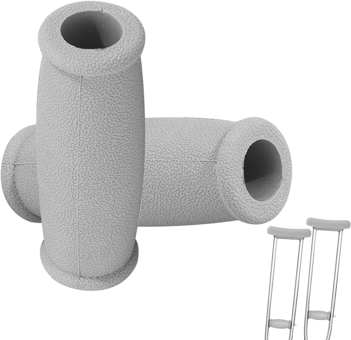 Crutch Hand Grip Replacement, 2 Pack Cane Crutch Handgrips Soft Rubber ...