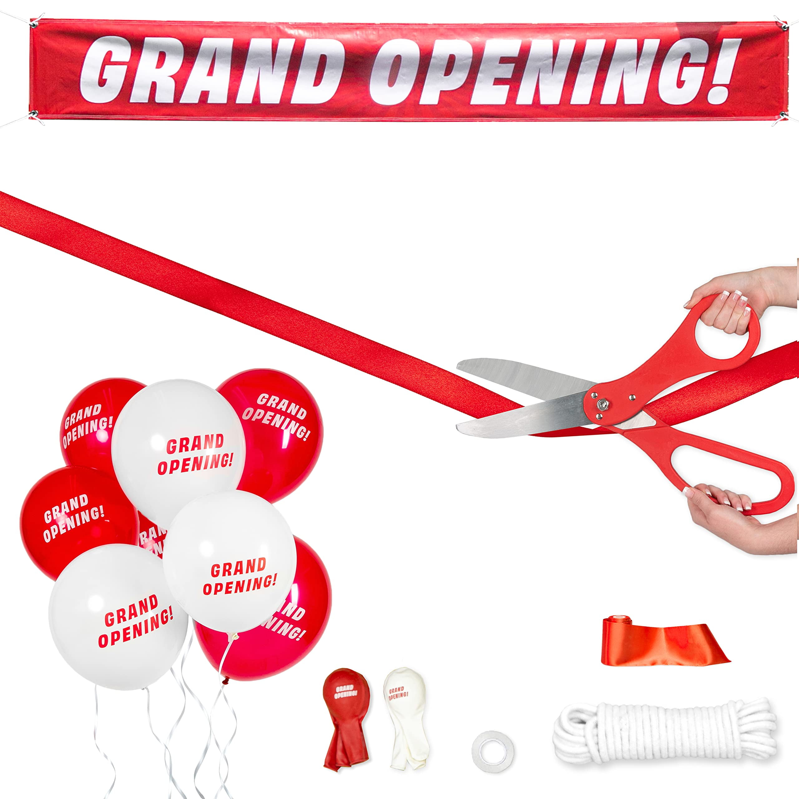 Crutello Deluxe Giant Ribbon Cutting Ceremony Kit 20" Giant Scissor Set ...