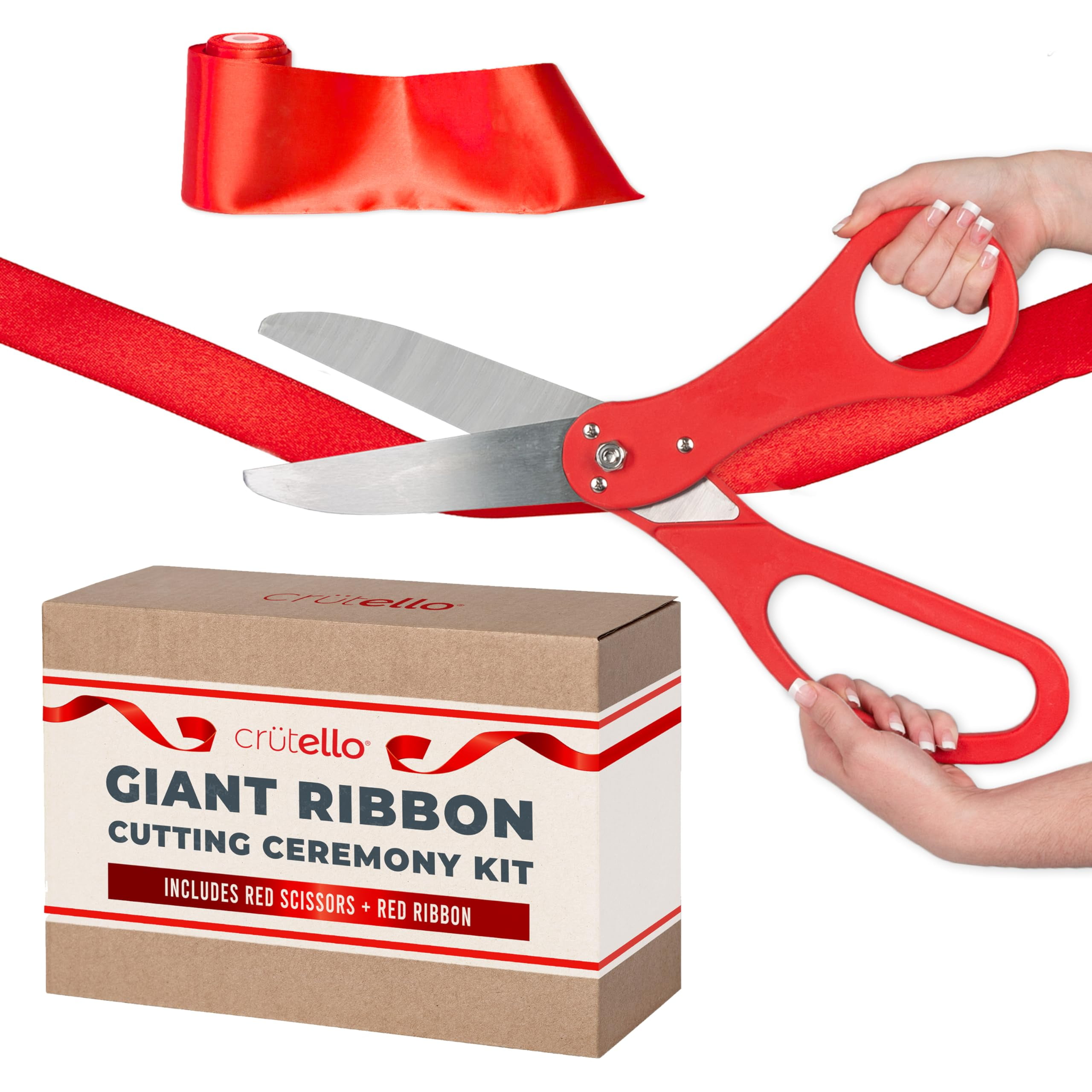 Crutello Giant Ribbon Cutting Ceremony Kit 20" Giant Scissor Set with ...