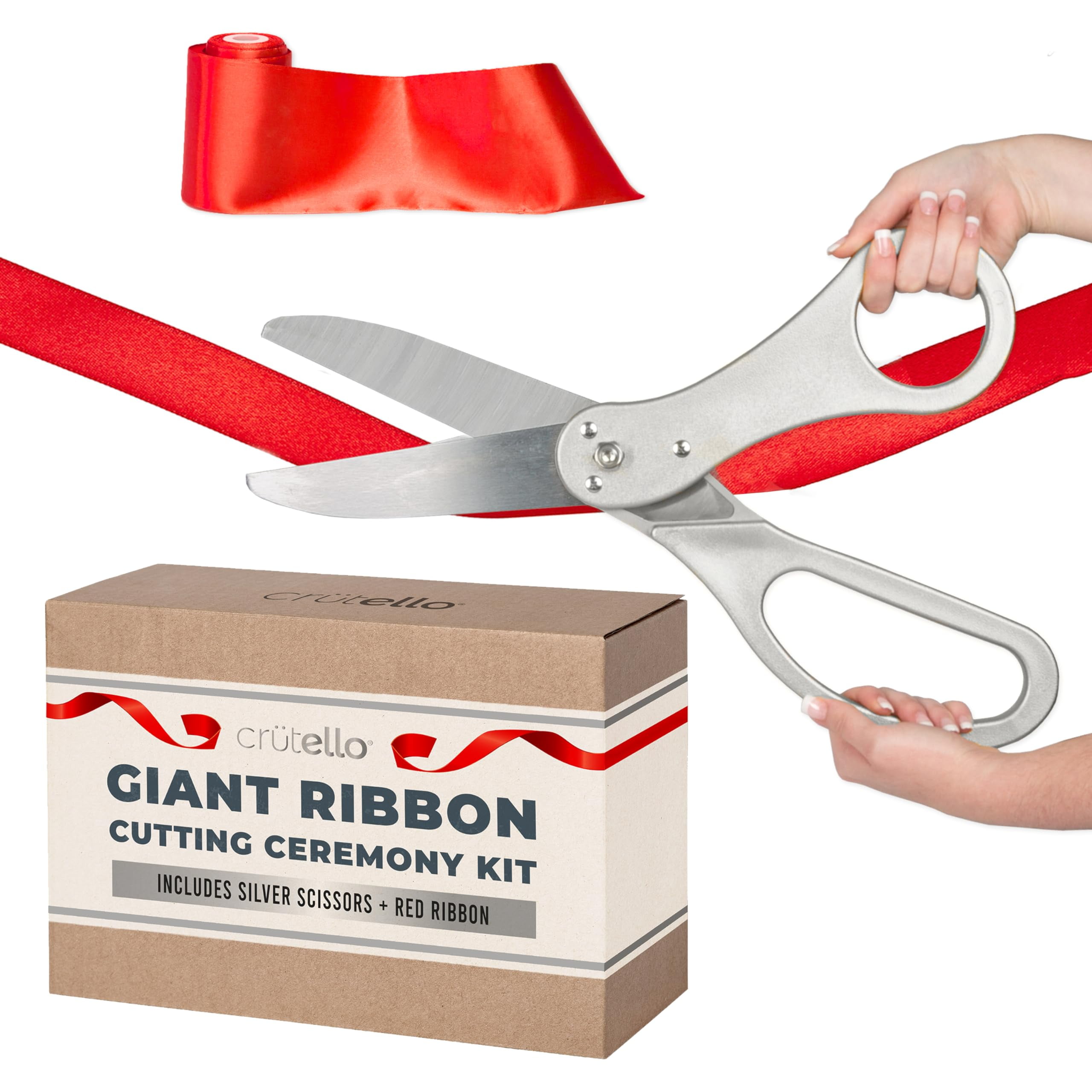 Crutello Giant Ribbon Cutting Ceremony Kit 20" Giant Scissor Set with ...