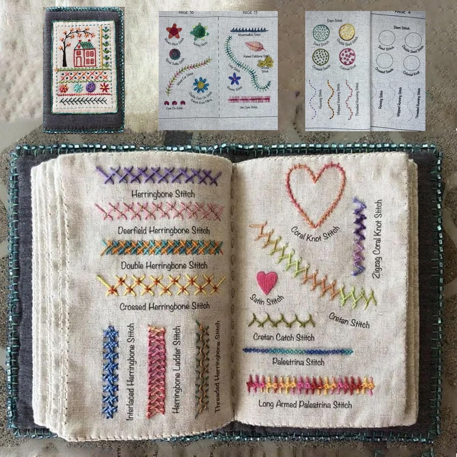 Cruynt DIY Stitch Book, Embroidery Books of Stitches, Embroidery Stitch ...