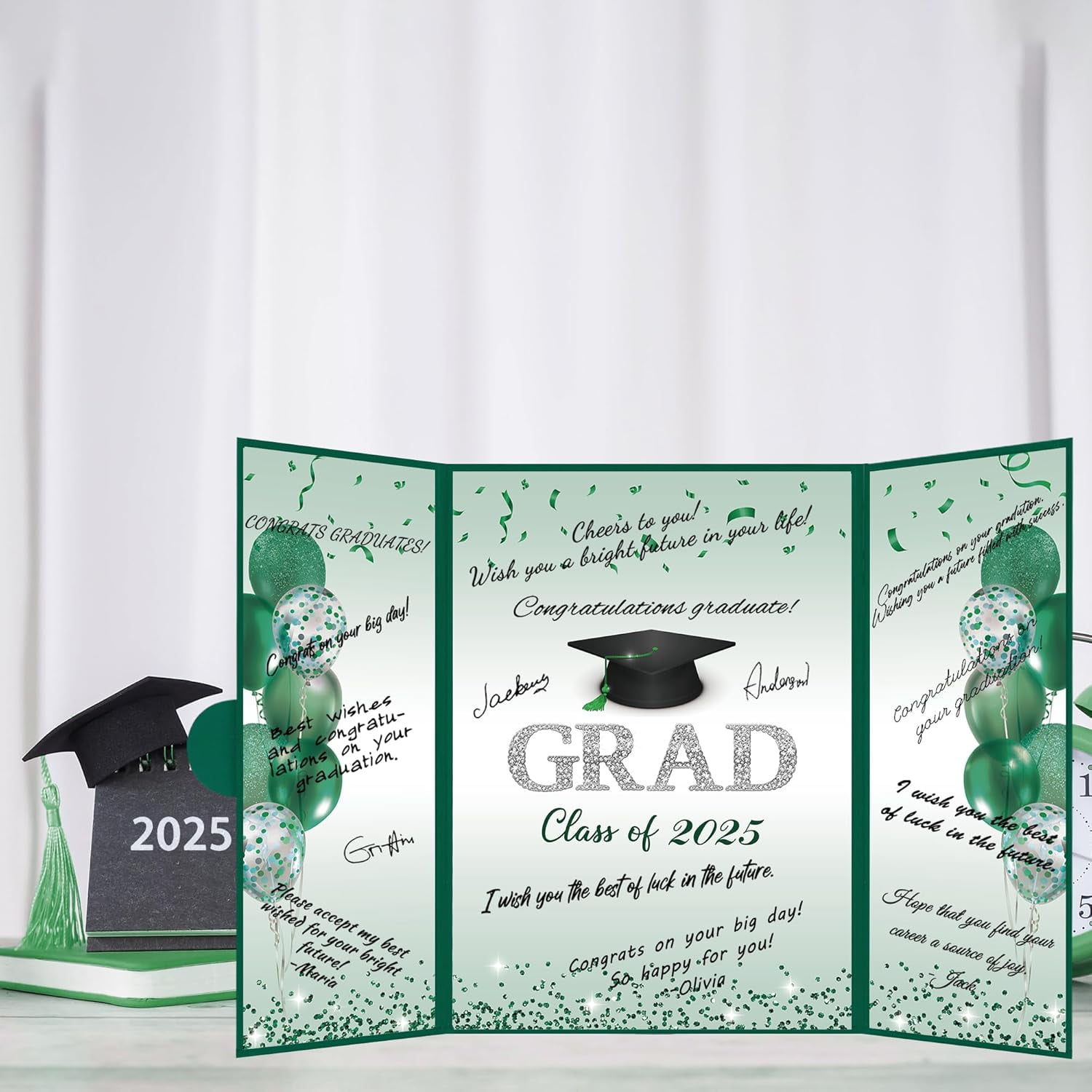 Cruynt Green Graduation Party Decorations, 2PCS Class of 2025 ...