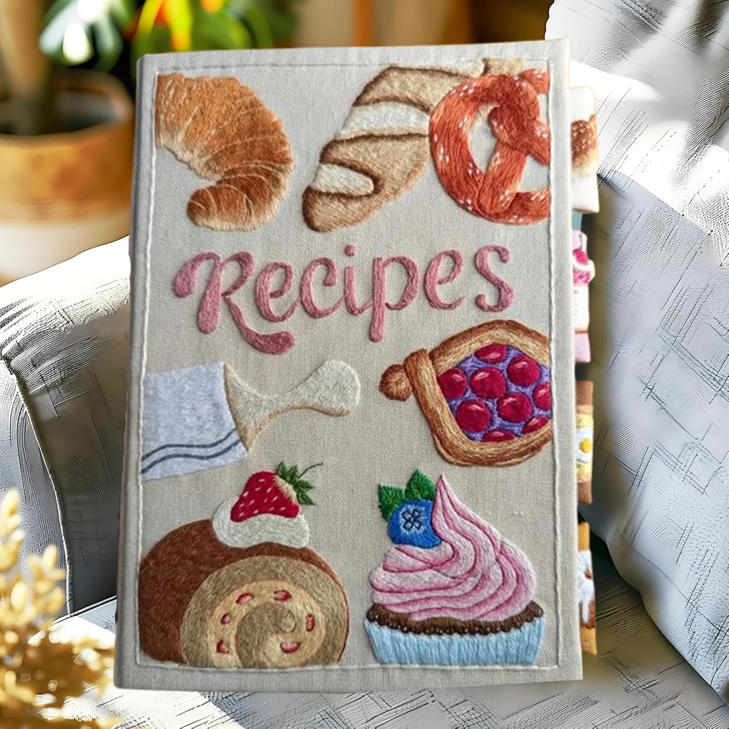 Cruynt Handmade Recipe Journal, Hand-Embroidered Baking Recipe Journals ...