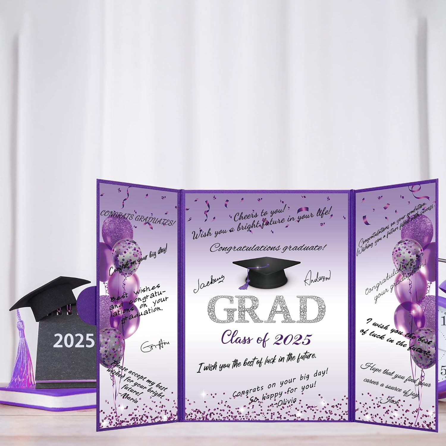 Cruynt Purple Graduation Party Decorations, 2PCS Class of 2025 ...