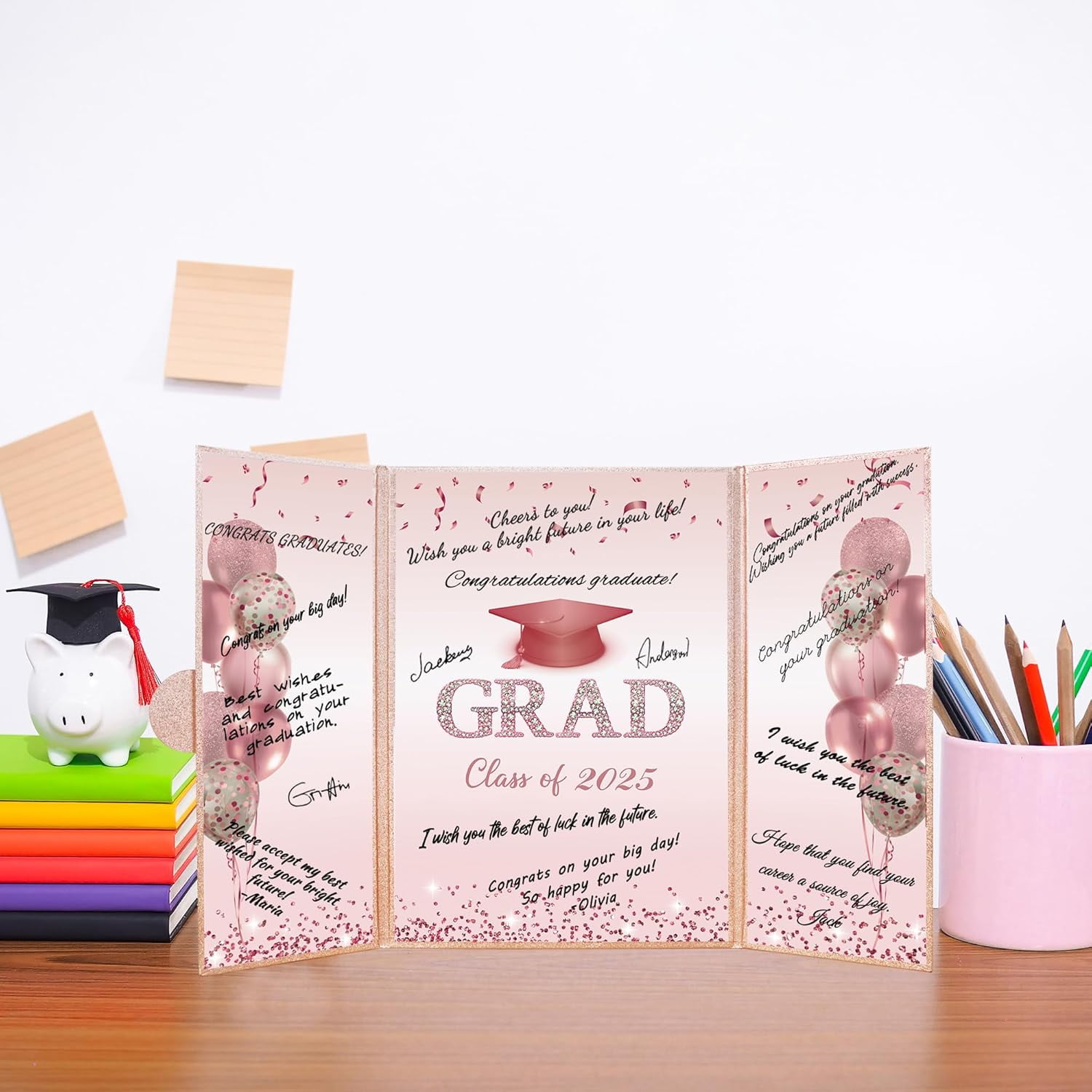 Cruynt Rose Gold Graduation Party Decorations for Women, 1PCS Class of ...