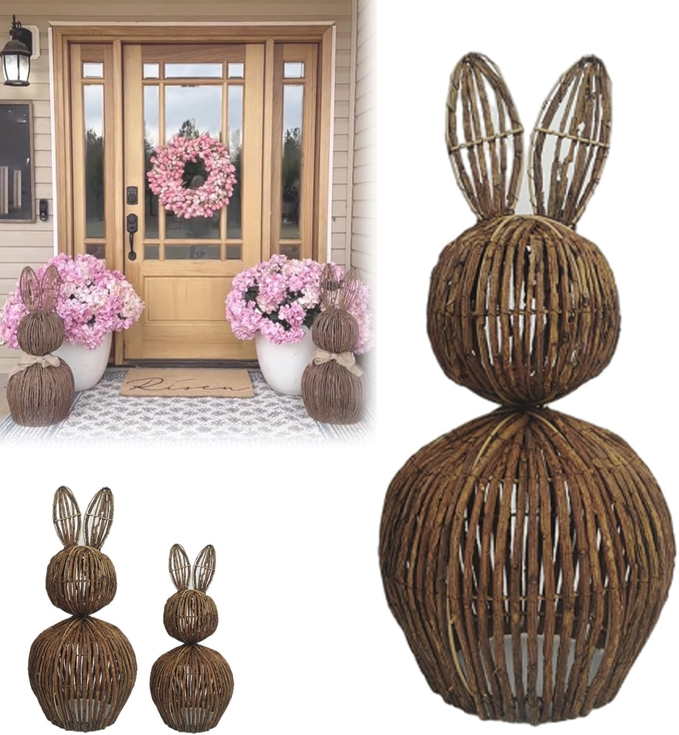 Cruynt Wicker Easter Bunny, Wicker Bunny, Wicker Easter Bunny Small ...
