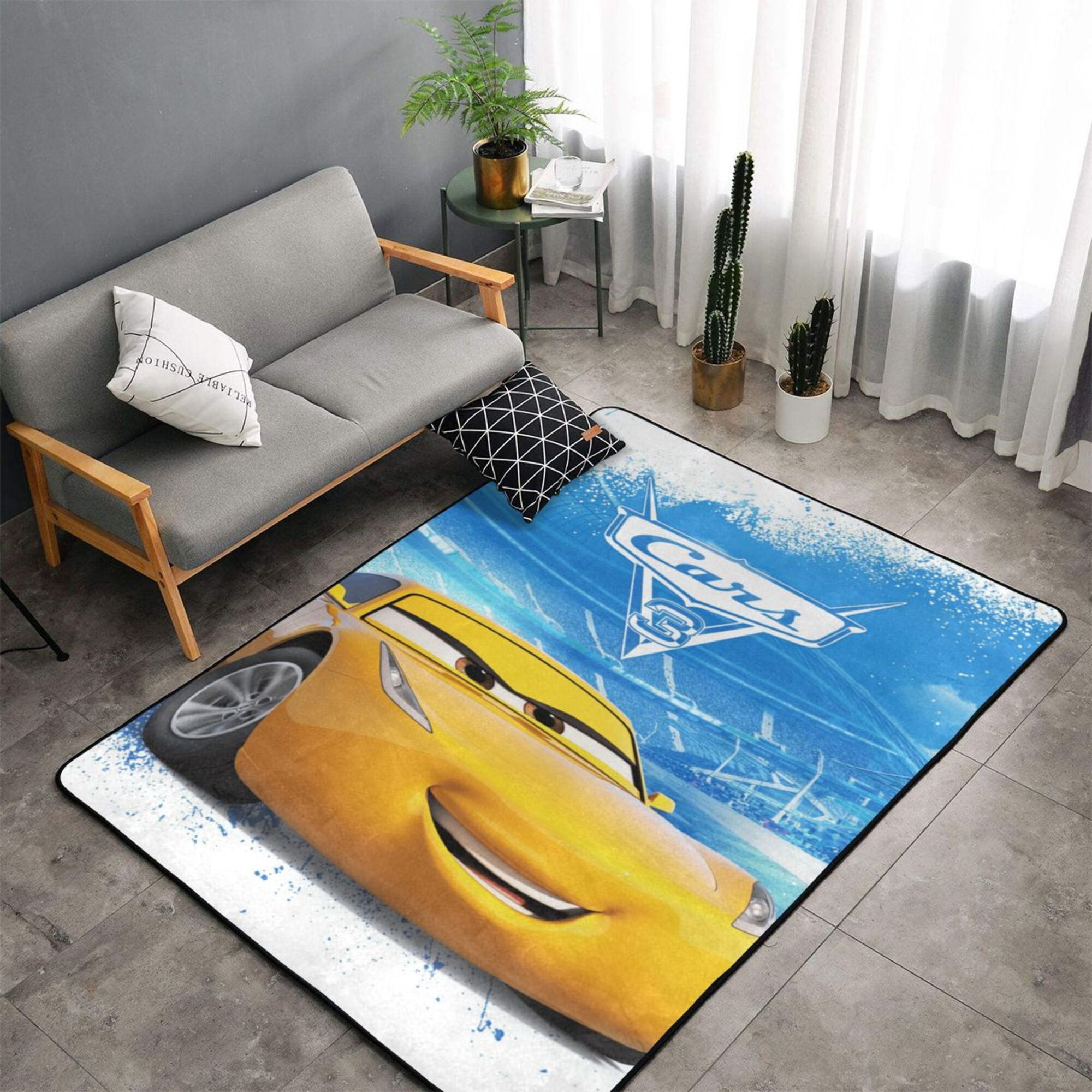 Cruz Cars Lightning Mcqueen Area Rug 60x39 inch, Modern Bedroom Decor ...