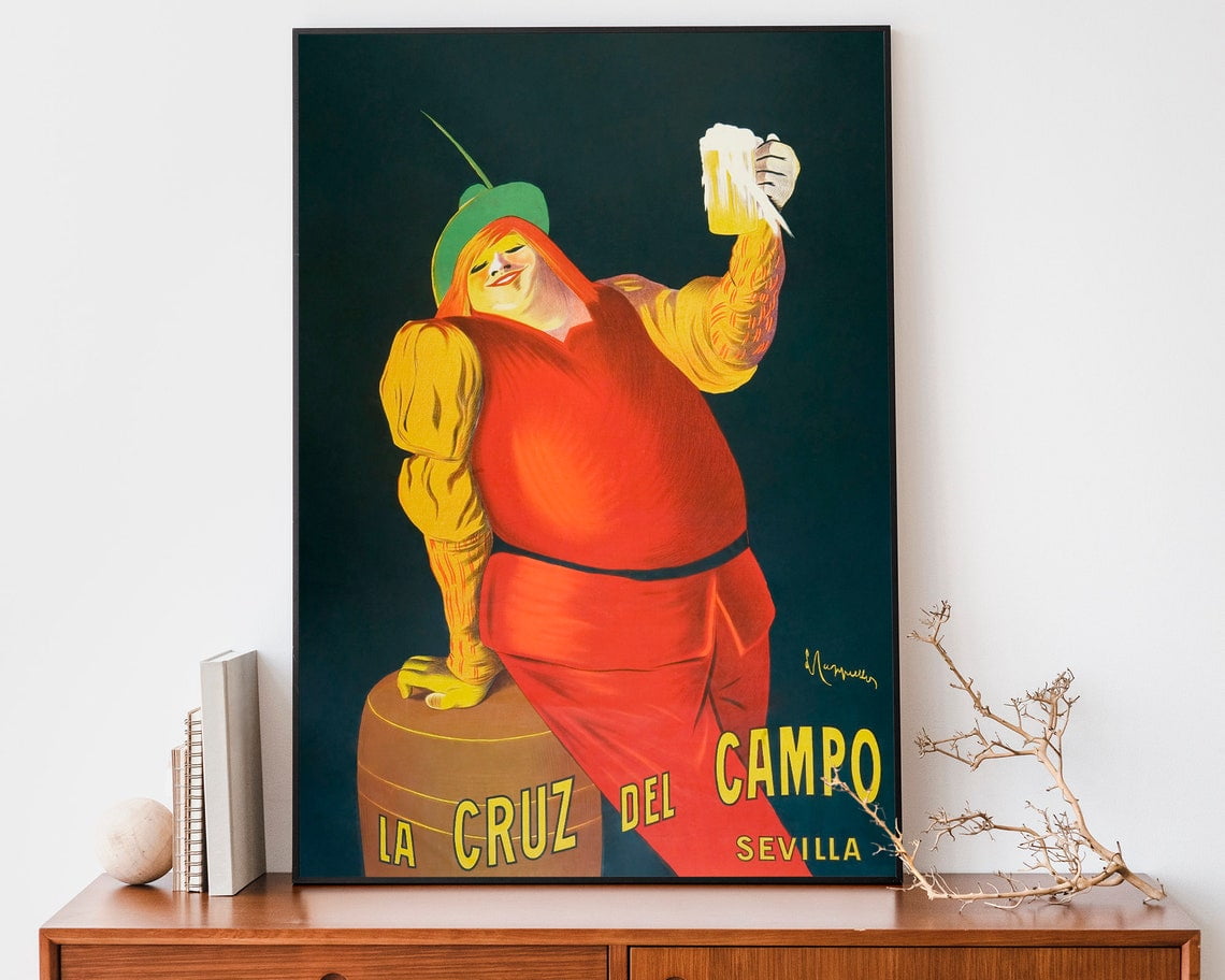 Cruz Del Campo Beer Advert, Vintage Leonetto Cappiello Poster, Art ...
