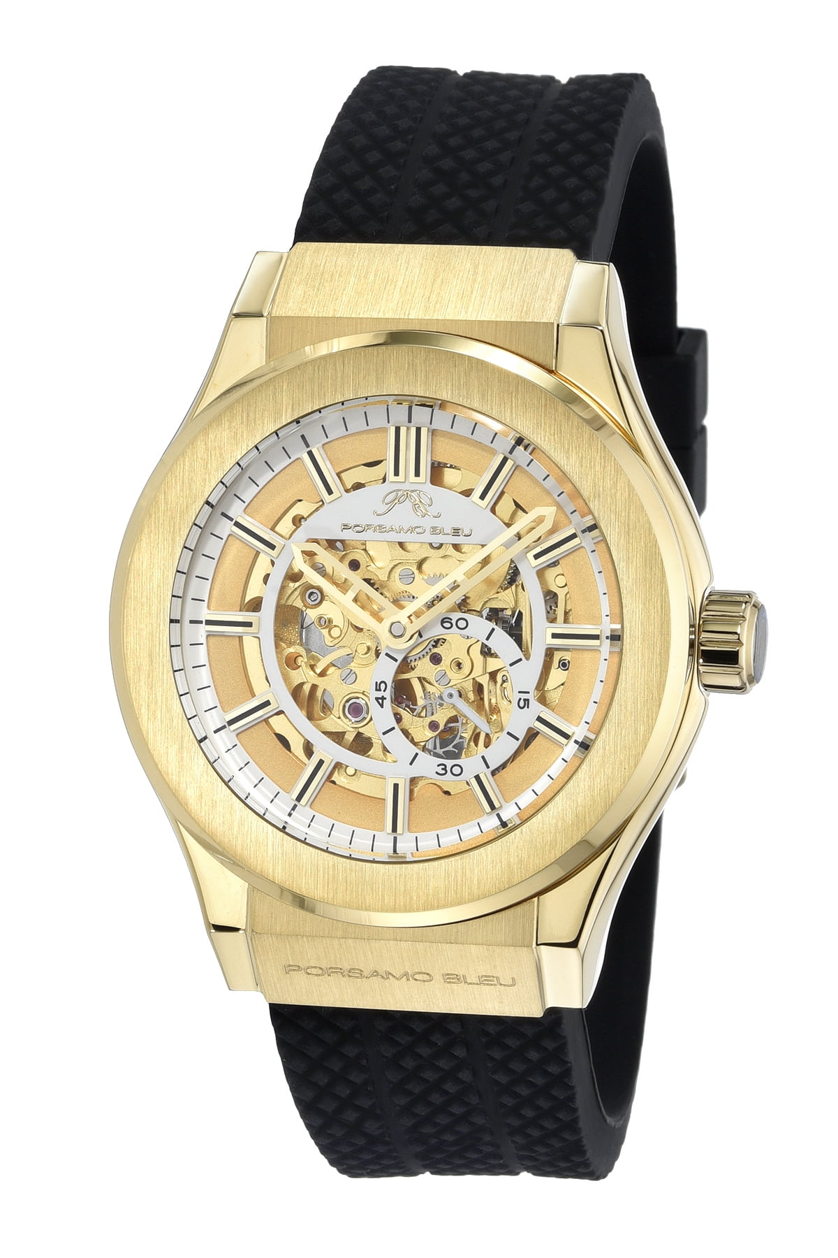 Cruz Men's Silicone Automatic Black & Gold Watch 1221CCRR - Walmart.com