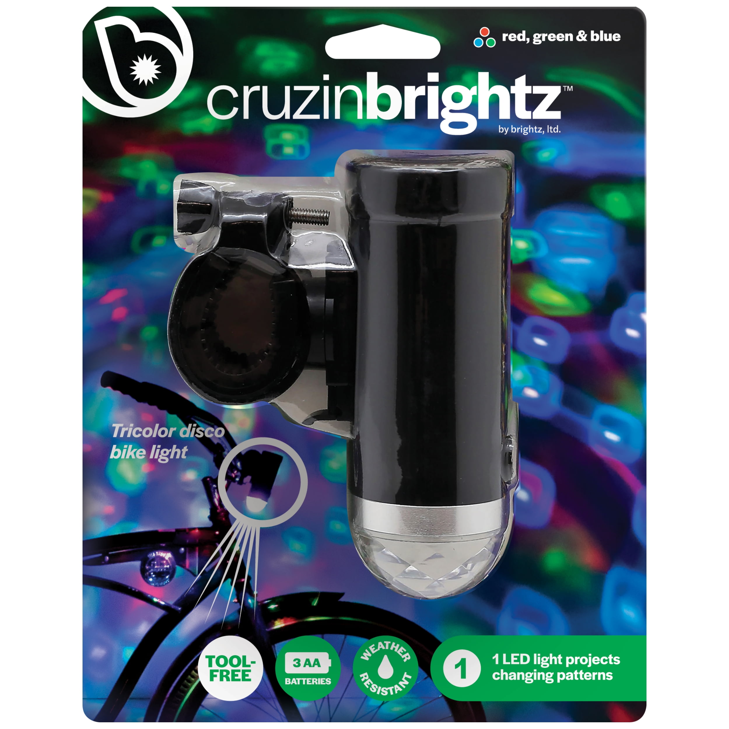 Brightz LED Disco Bike Light, Quick-Attach Handlebar Mount - Walmart.com