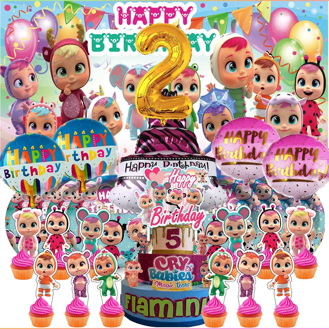 Cry Babies Baby 2nd Tableware Balloons Cake Toppers Backdrop Banner ...