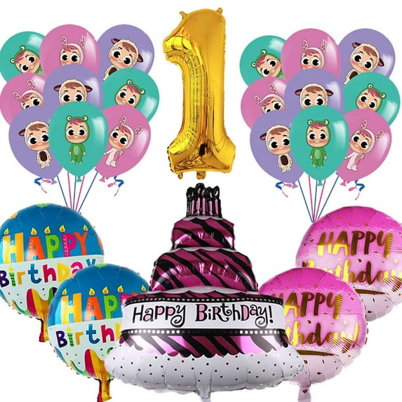 Cry Babies Baby Balloons Party Supplies 1st Big Number Decorations ...