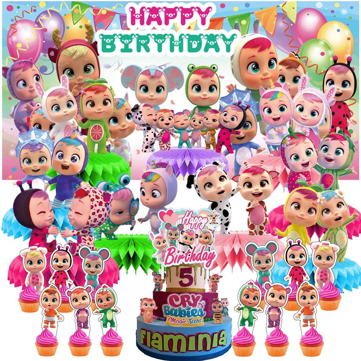 Cry Babies Baby Honeycomb Centerpieces Table Toppers Decorations for ...