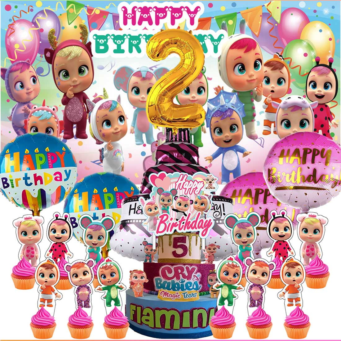 Cry Babies Baby Party Supplies Decor 2nd Kit Balloons Birthday Cake ...