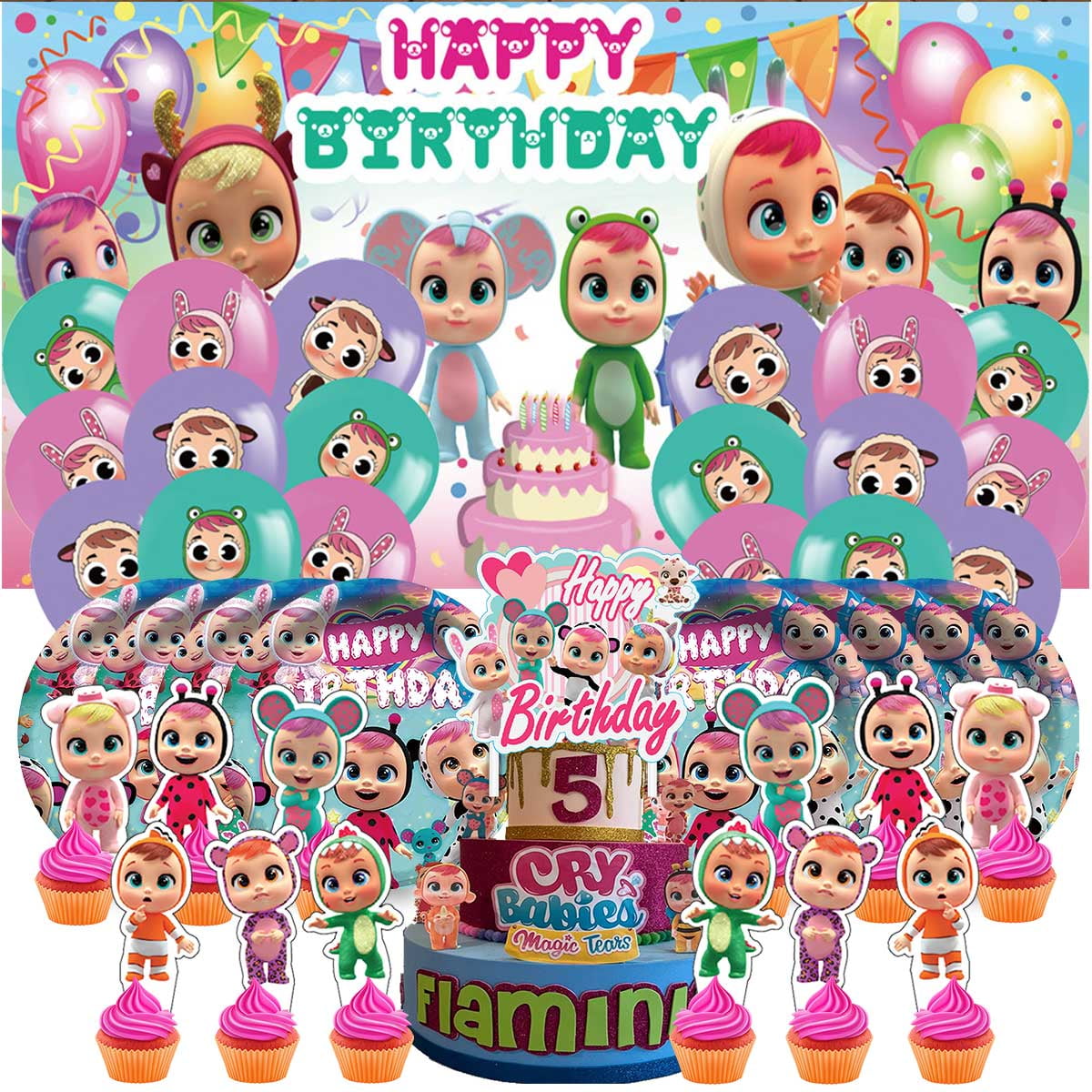 Cry Babies Party Supplies Set Balloons Tableware Decorations Birthday ...