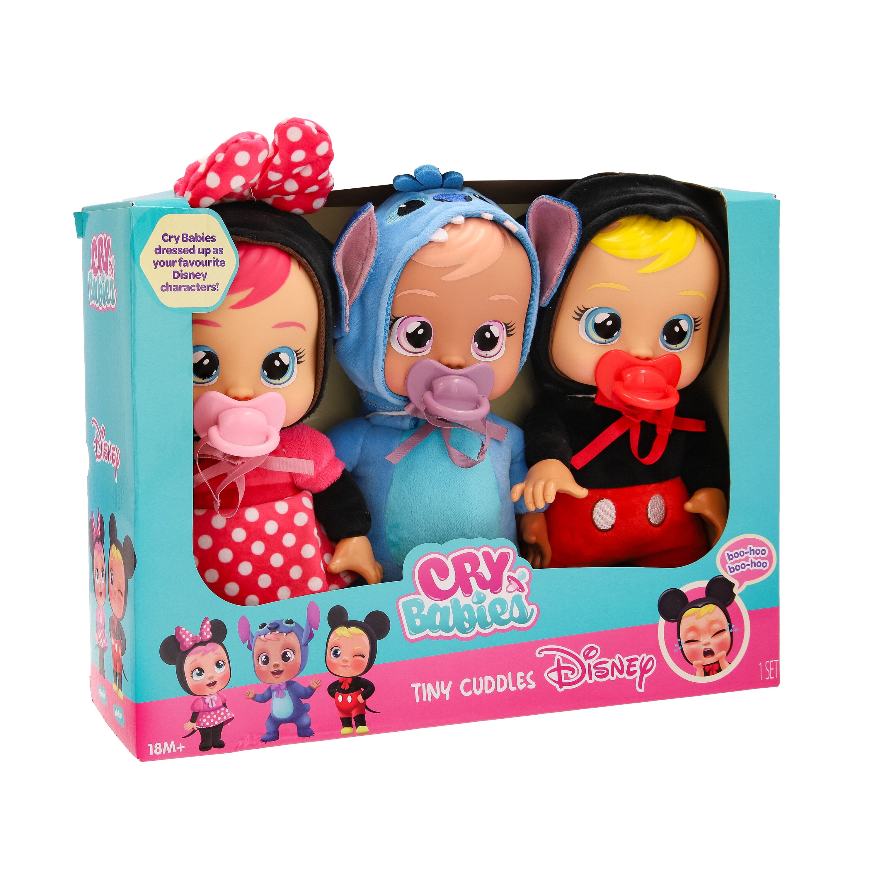 Cry Babies Tiny Cuddles Disney Edition 3pk 9-inch Baby Dolls, Ages 18 ...