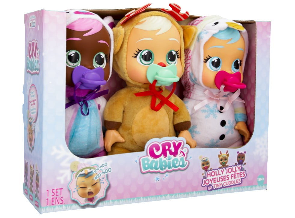 Cry Babies Tiny Cuddles Holly Jolly Edition 3pk 9-inch Baby Dolls. Ages 18+ Months - Walmart.com