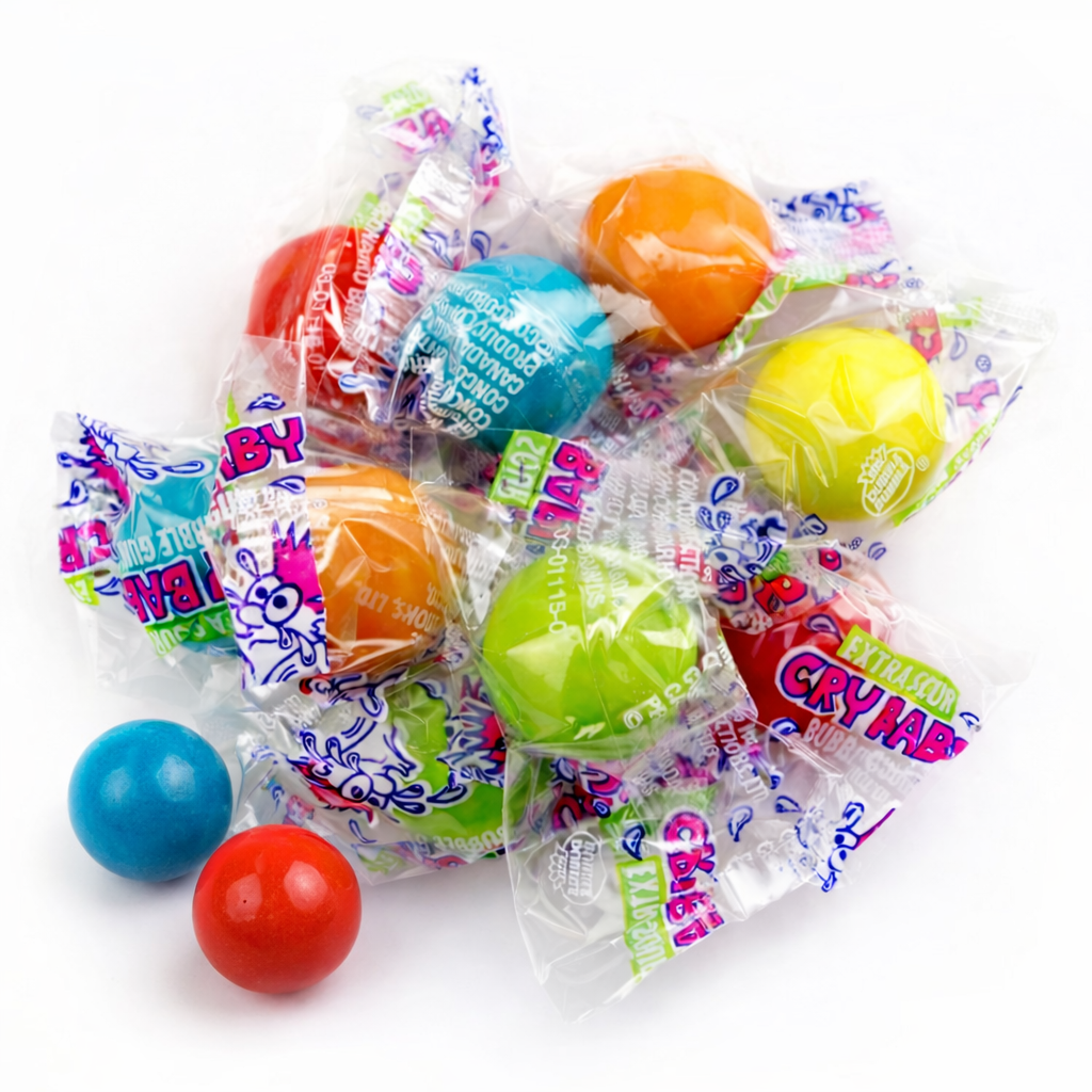Cry Baby Extra Sour Bubble Gum Balls - Individually Wrapped - 5 lb ...